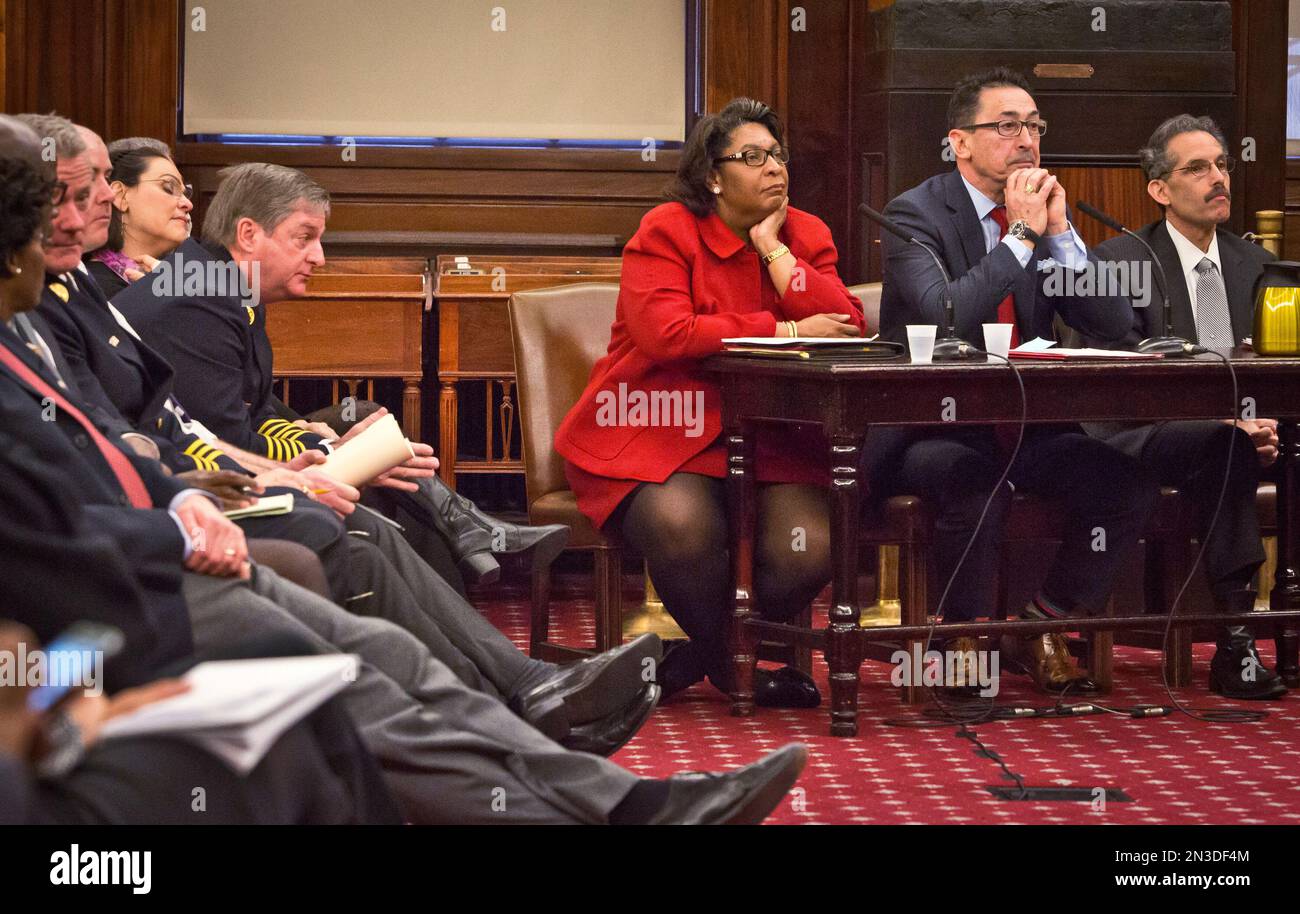 New York's Fire Commissioner Daniel Nigro, second from right, and fire ...