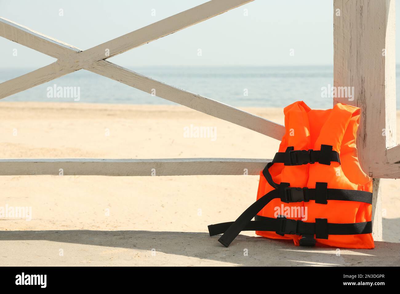 Safety equipment on beach life jacket hi-res stock photography and ...
