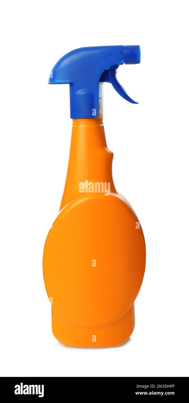 Orange spray bottle of cleaning product isolated on white Stock Photo ...