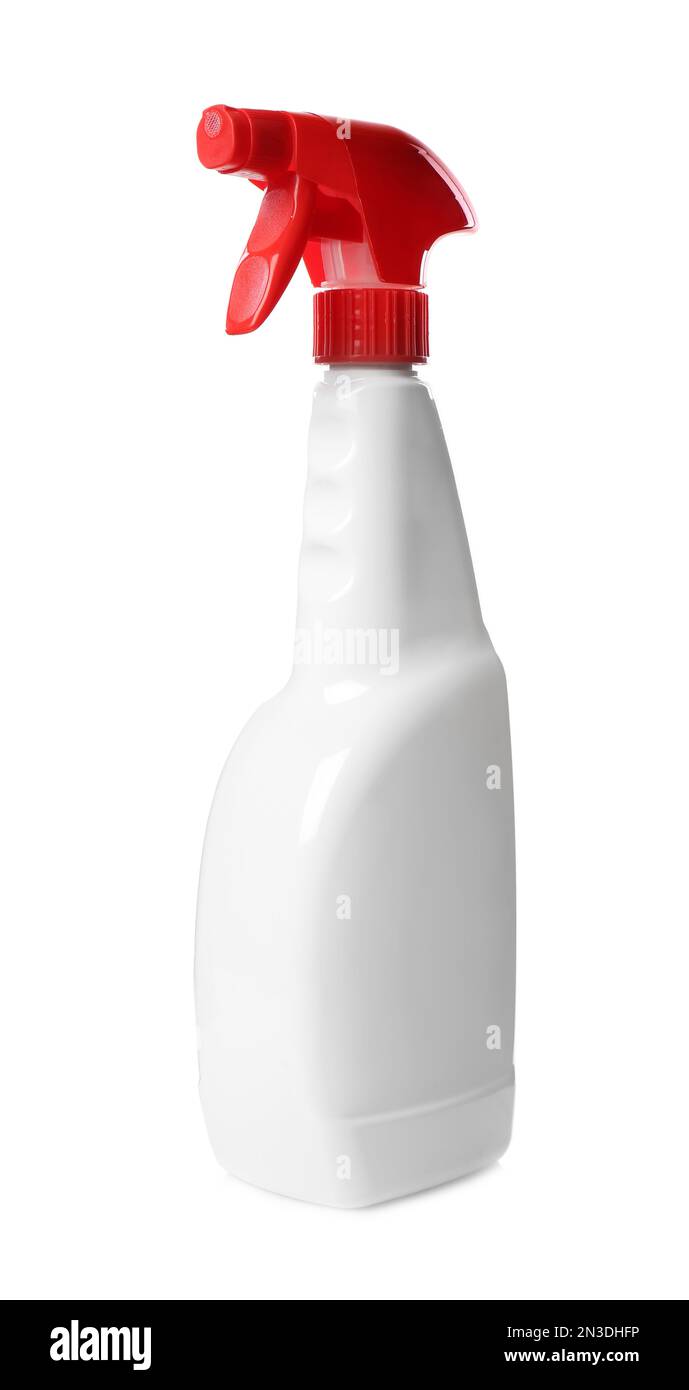 Spray bottle of cleaning product isolated on white Stock Photo - Alamy
