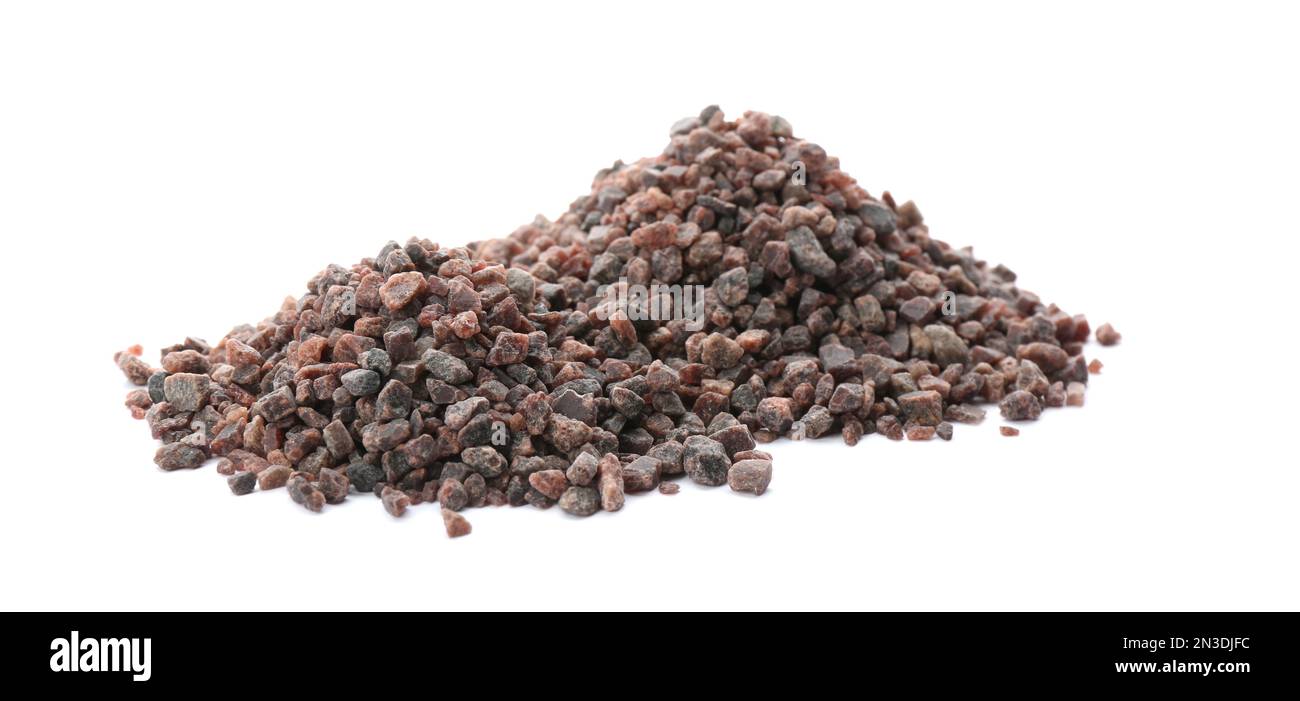 Pile of Himalayan black salt isolated on white Stock Photo - Alamy