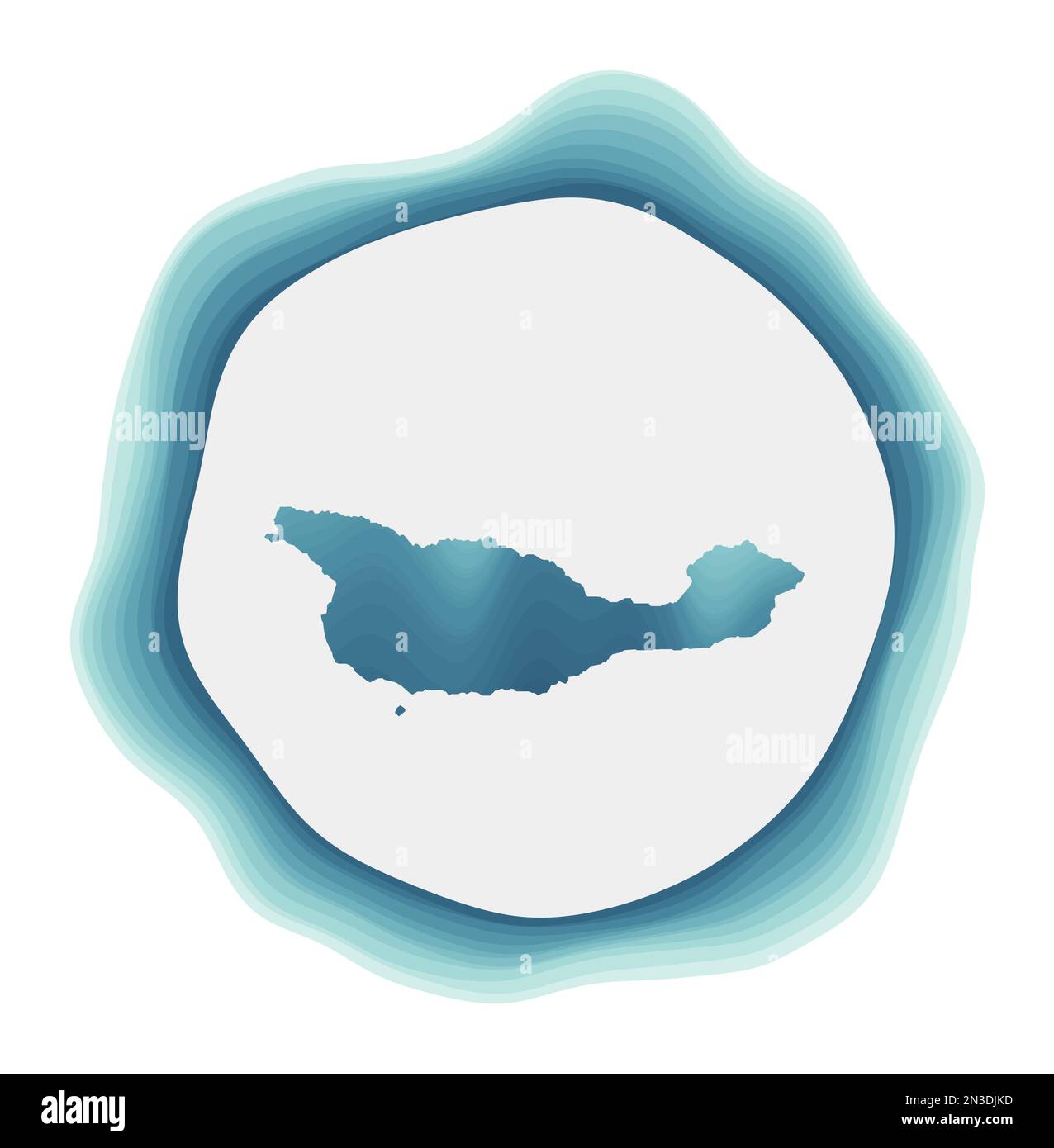 Santa Cruz Island logo. Badge of the island. Layered circular sign ...