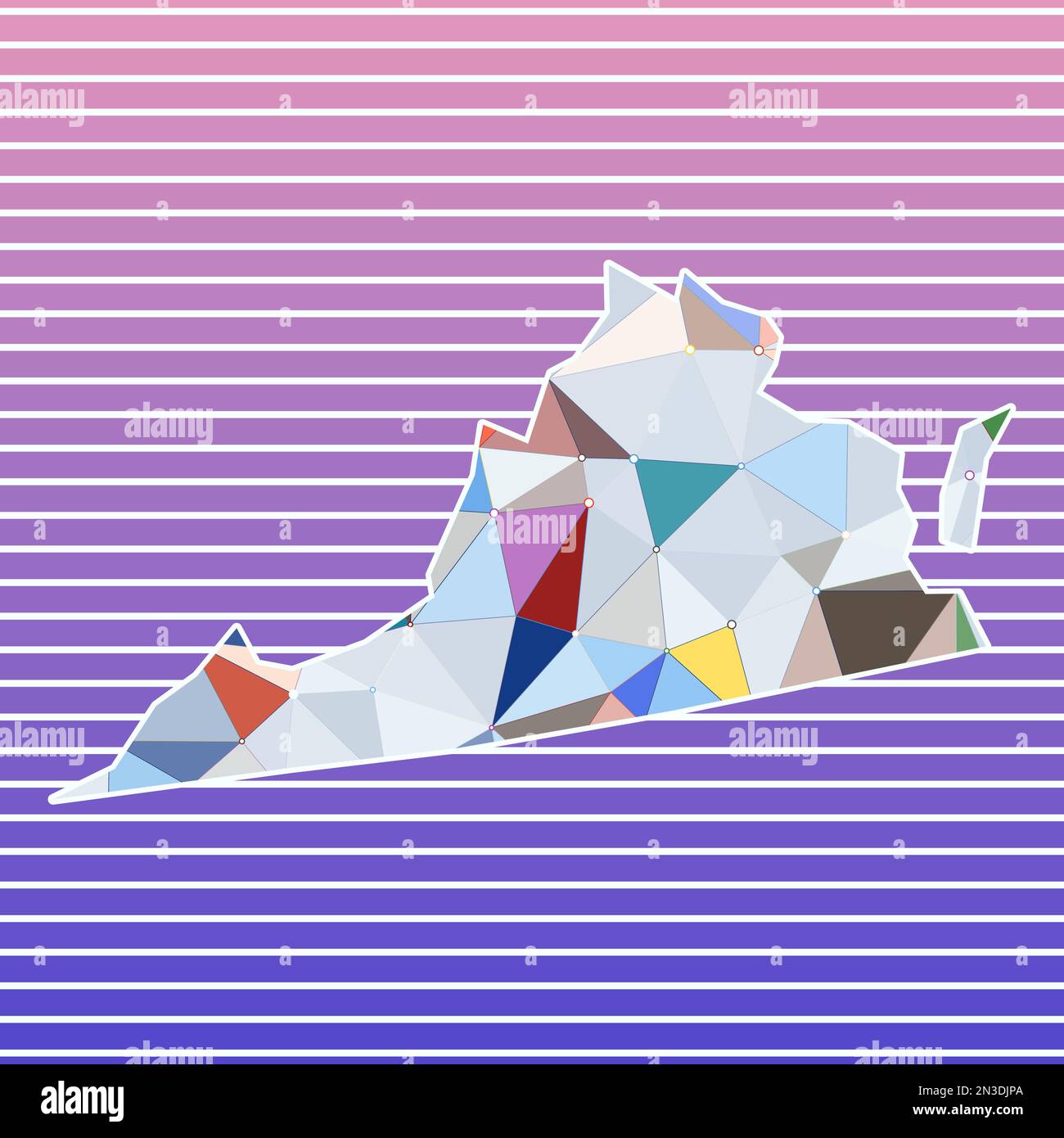 Virginia vector illustration. Virginia design on gradient stripes ...