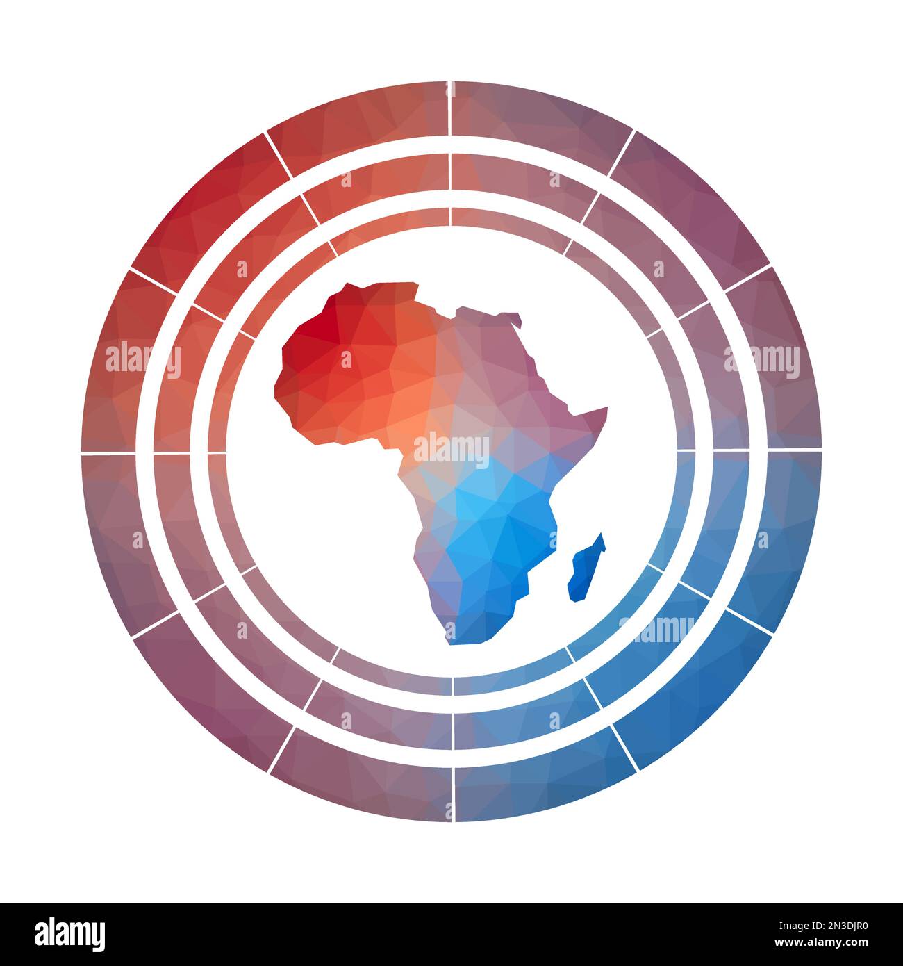 Africa badge. Bright gradient logo of continent in low poly style ...