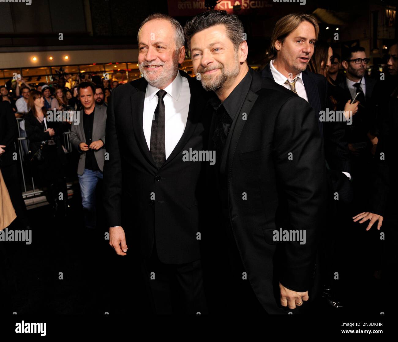 Joe Letteri, left, and Andy Serkis arrive at the Los Angeles premiere ...