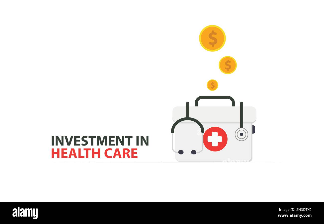 Investment in health care business vector design. dollar coins ...