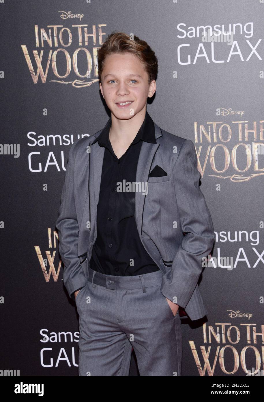 Daniel Huttlestone attends the premiere of "Into The Woods" at the ...