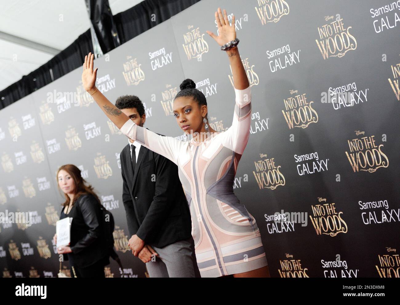 Actress Condola Rashad poses with the hand up gesture on the red carpet ...