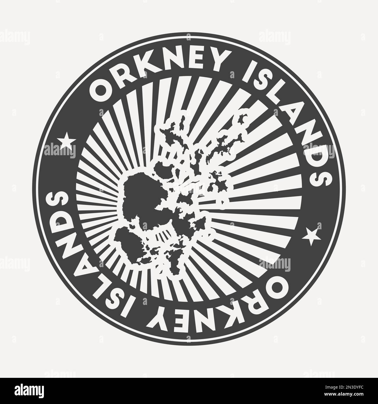 Orkney Islands round logo. Vintage travel badge with the circular name ...