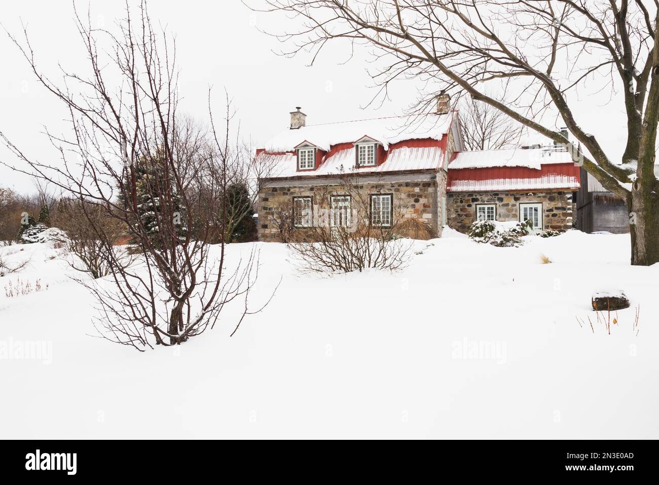 Old 1838 Canadiana assorted coloured fieldstone cottage style home with ...