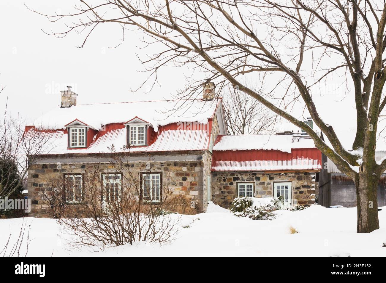 Old 1838 Canadiana assorted coloured fieldstone cottage style home with ...
