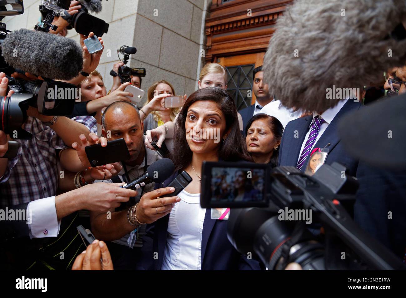 Ami Denborg, left, speak to media after the court case that acquitted ...