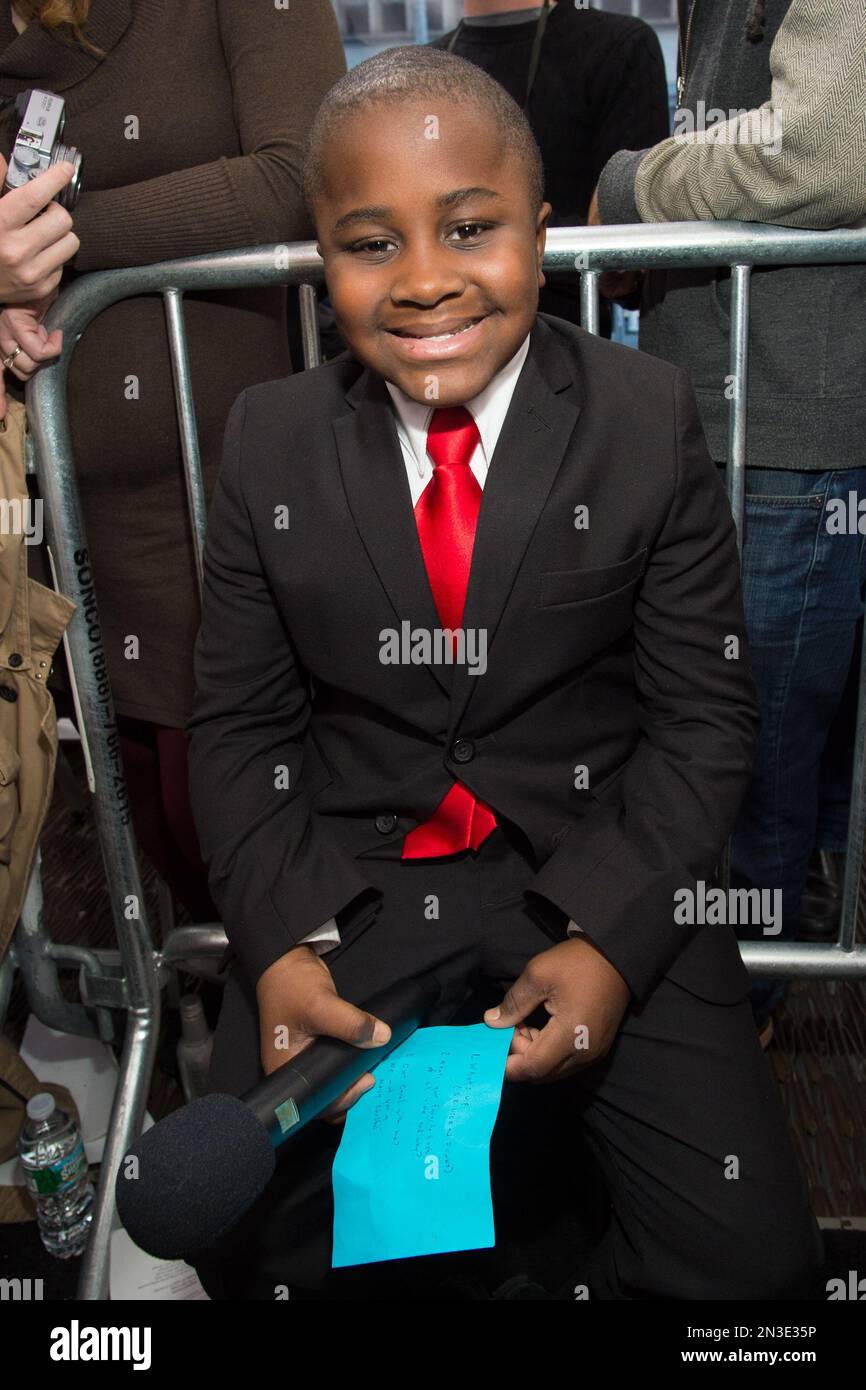 Robby Novak, "Kid President", attends the world premiere of "Annie" at ...