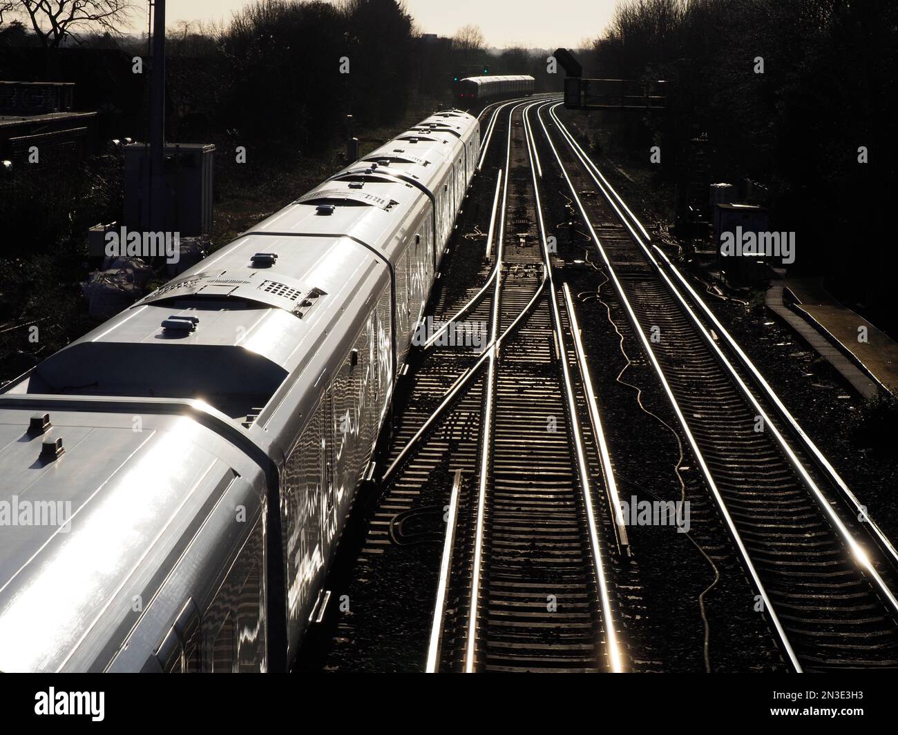 UK, England, London, Wimbledon train rails Stock Photo - Alamy
