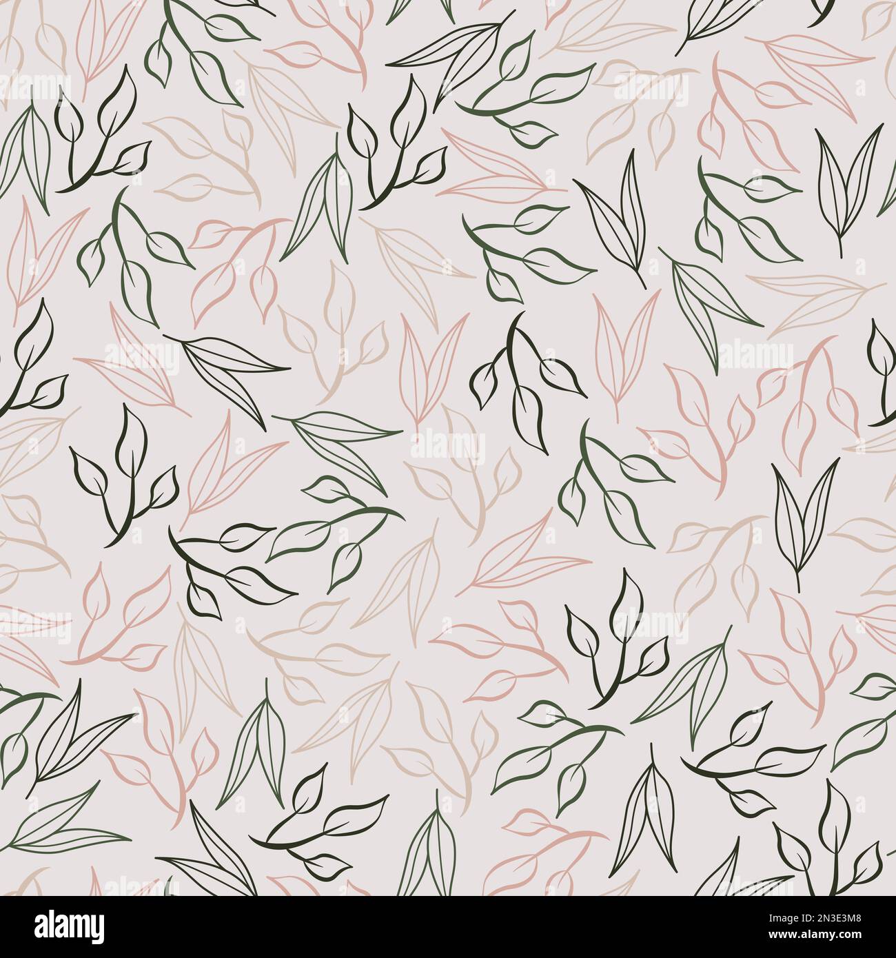 Leaves and branches repeat pattern. Floral pattern design. Botanical ...