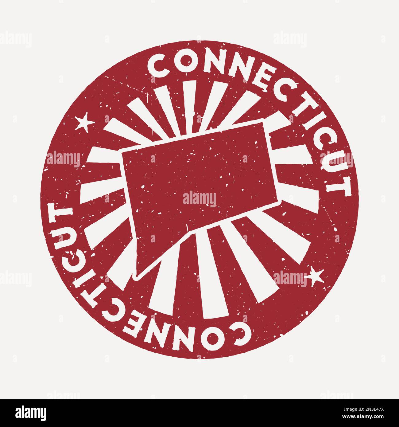 Connecticut stamp. Travel red rubber stamp with the map of US state ...