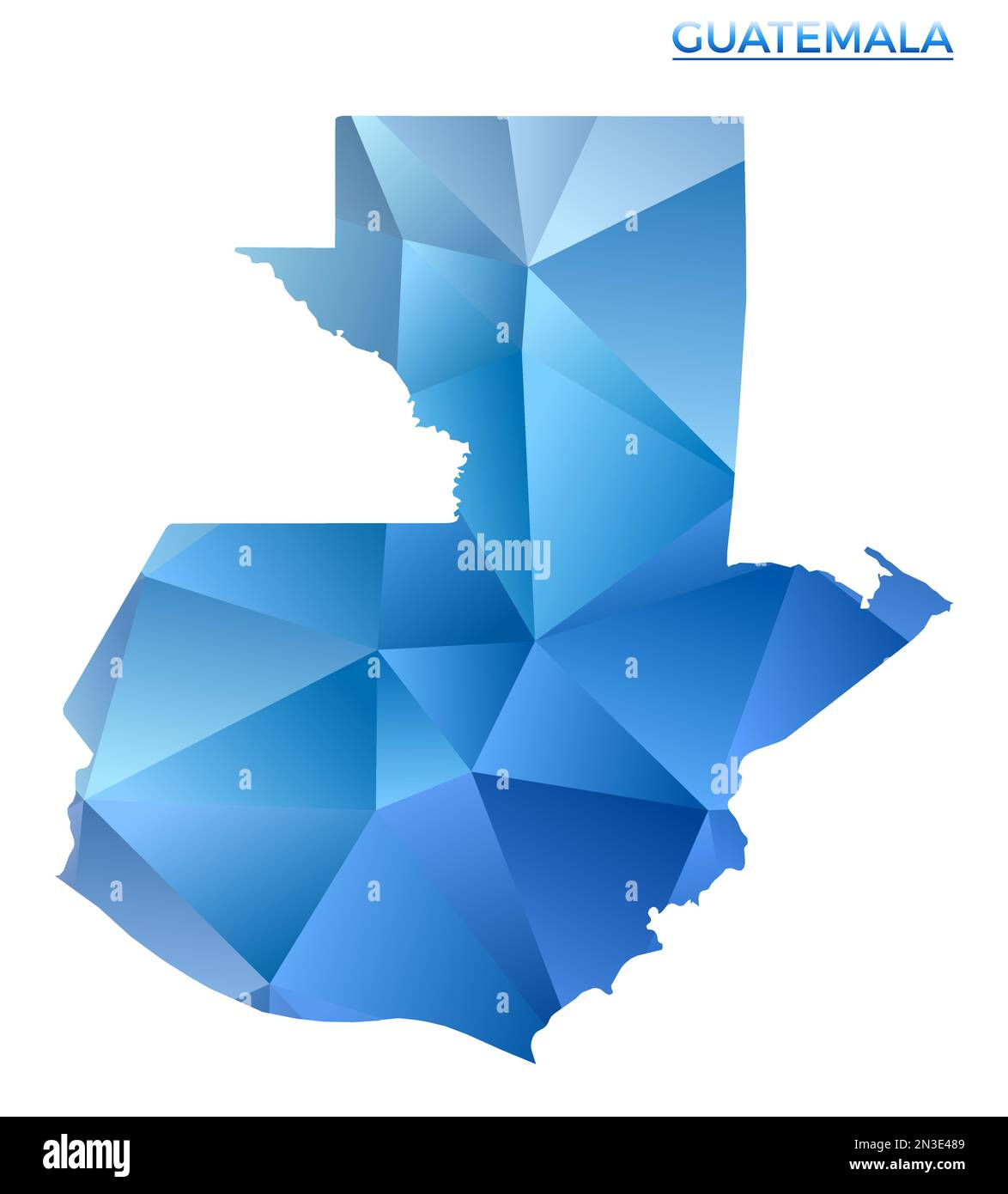 Vector polygonal Guatemala map. Vibrant geometric country in low poly ...