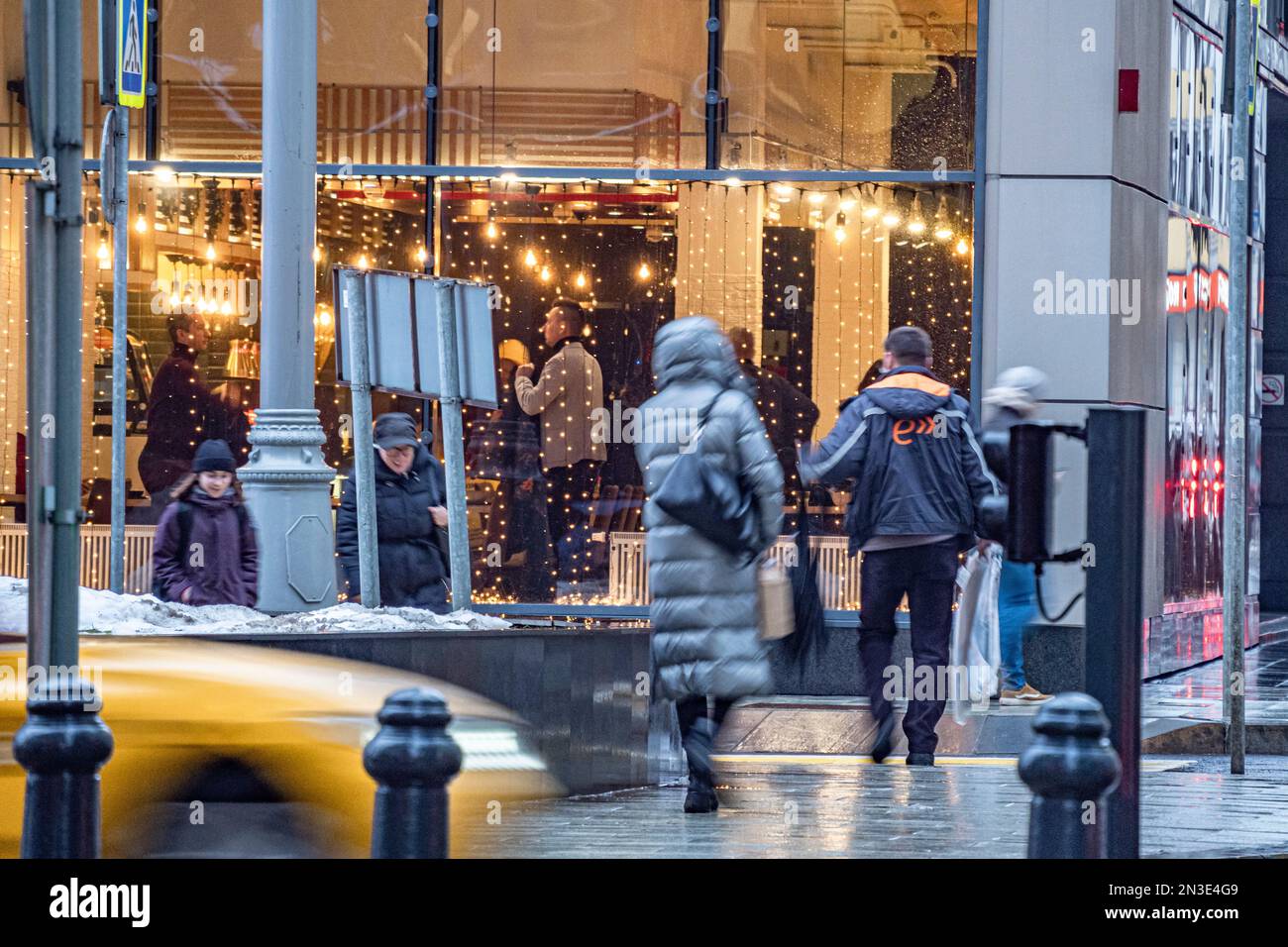 Russia, Moscow. People are seen in a city street Stock Photo - Alamy