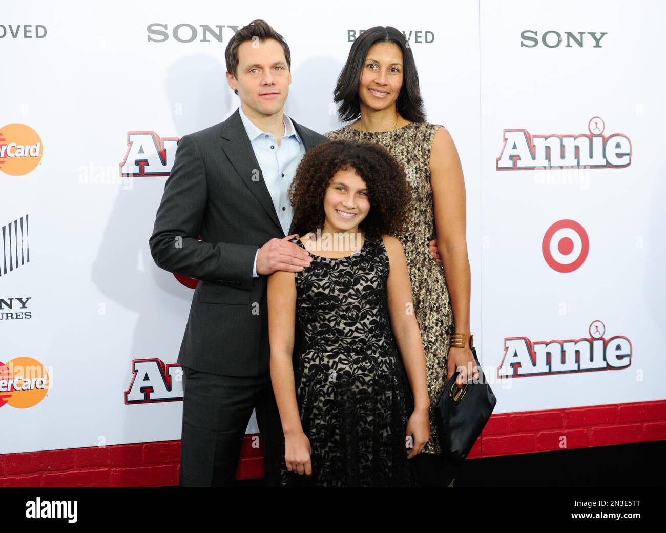 Director Will Gluck with wife and daughter attend the world premiere of ...