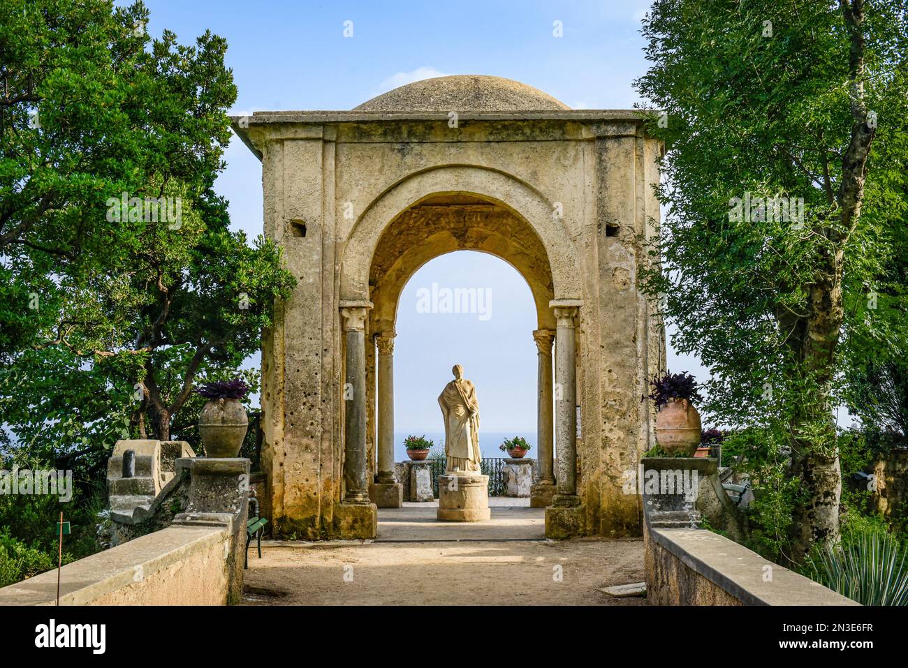 Temple of Ceres with statue of the Goddess of Ceres, in a stone ...