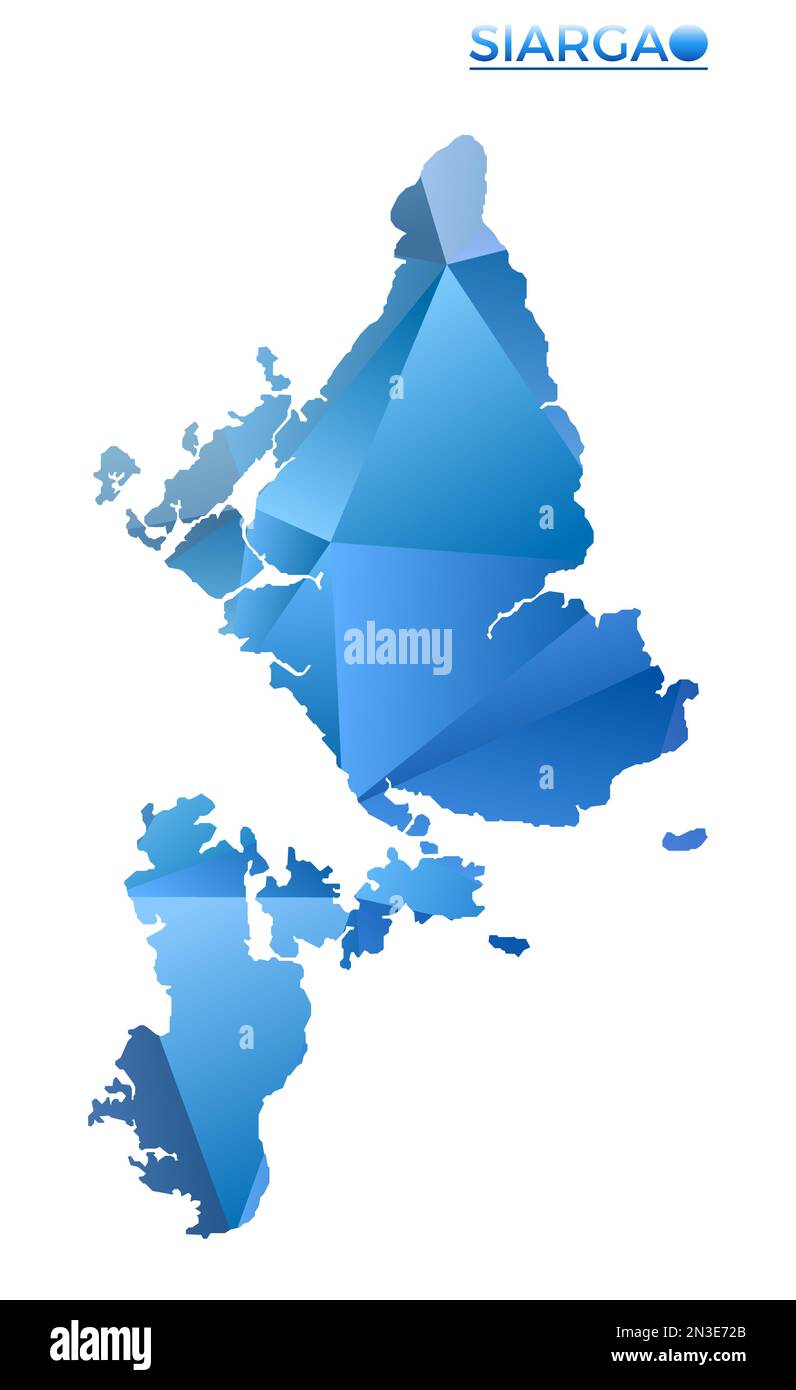 Vector polygonal Siargao map. Vibrant geometric island in low poly style. Artistic illustration ...