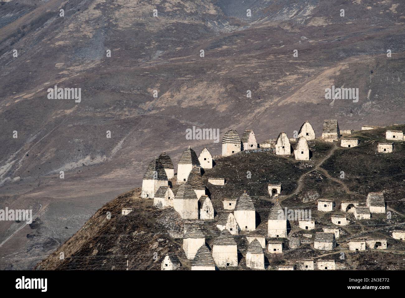 Abandoned village with traditional conical roofed shelters on the ...