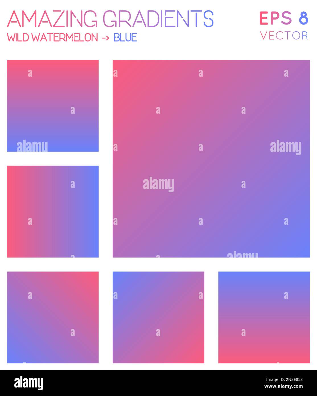 Colorful gradients in wild watermelon and blue color tones. Adorable ...