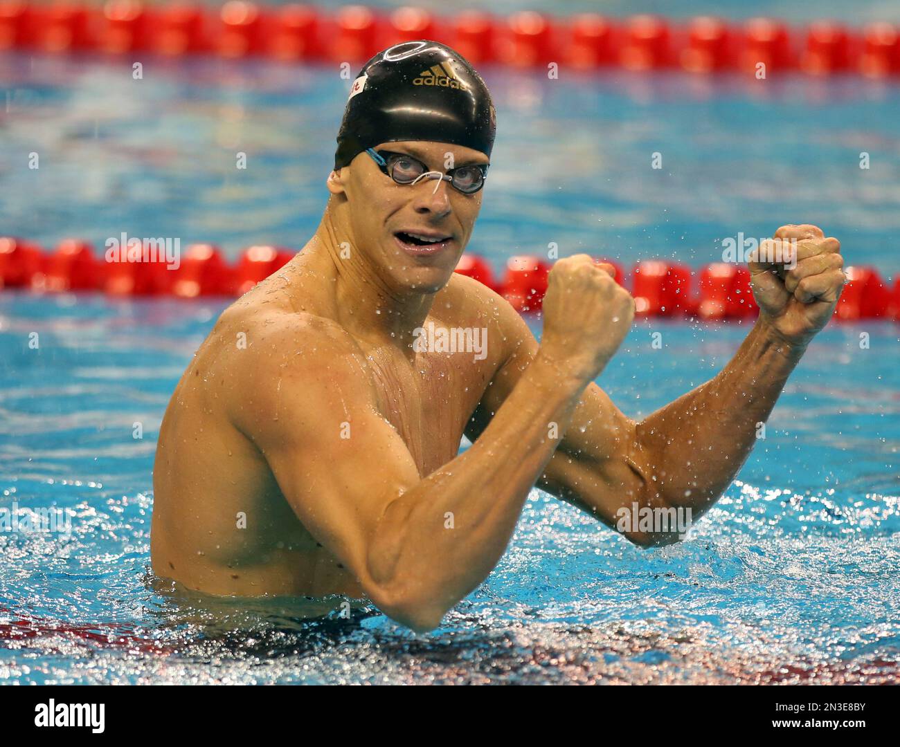 Cesar Cielo Filho of Brazil celebrates winning the Men's 100m Freestyle ...