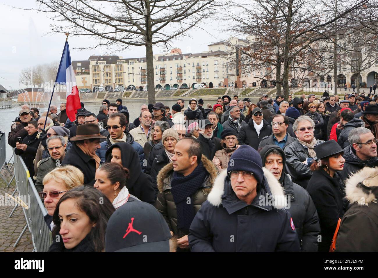 People gather for a protest against anti-Semitism, in Creteil, east of ...