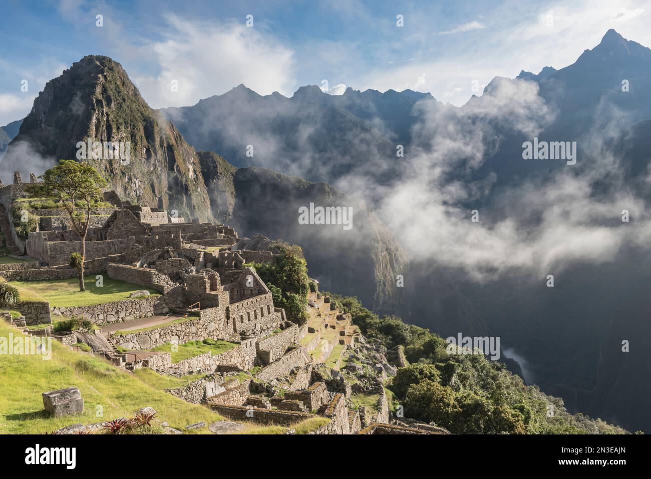 Clouds over the Ancient Inca Citadel of Machu Picchu; Cusco, Peru Stock ...