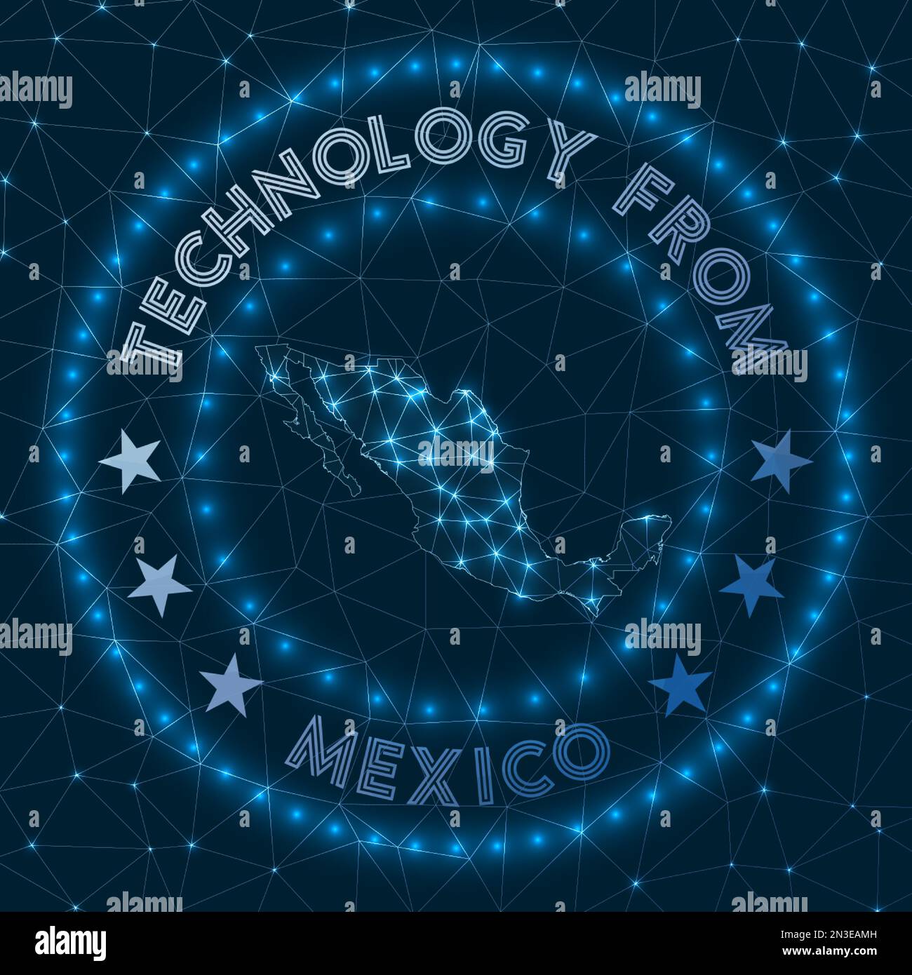 Technology From Mexico. Futuristic geometric badge of the country ...