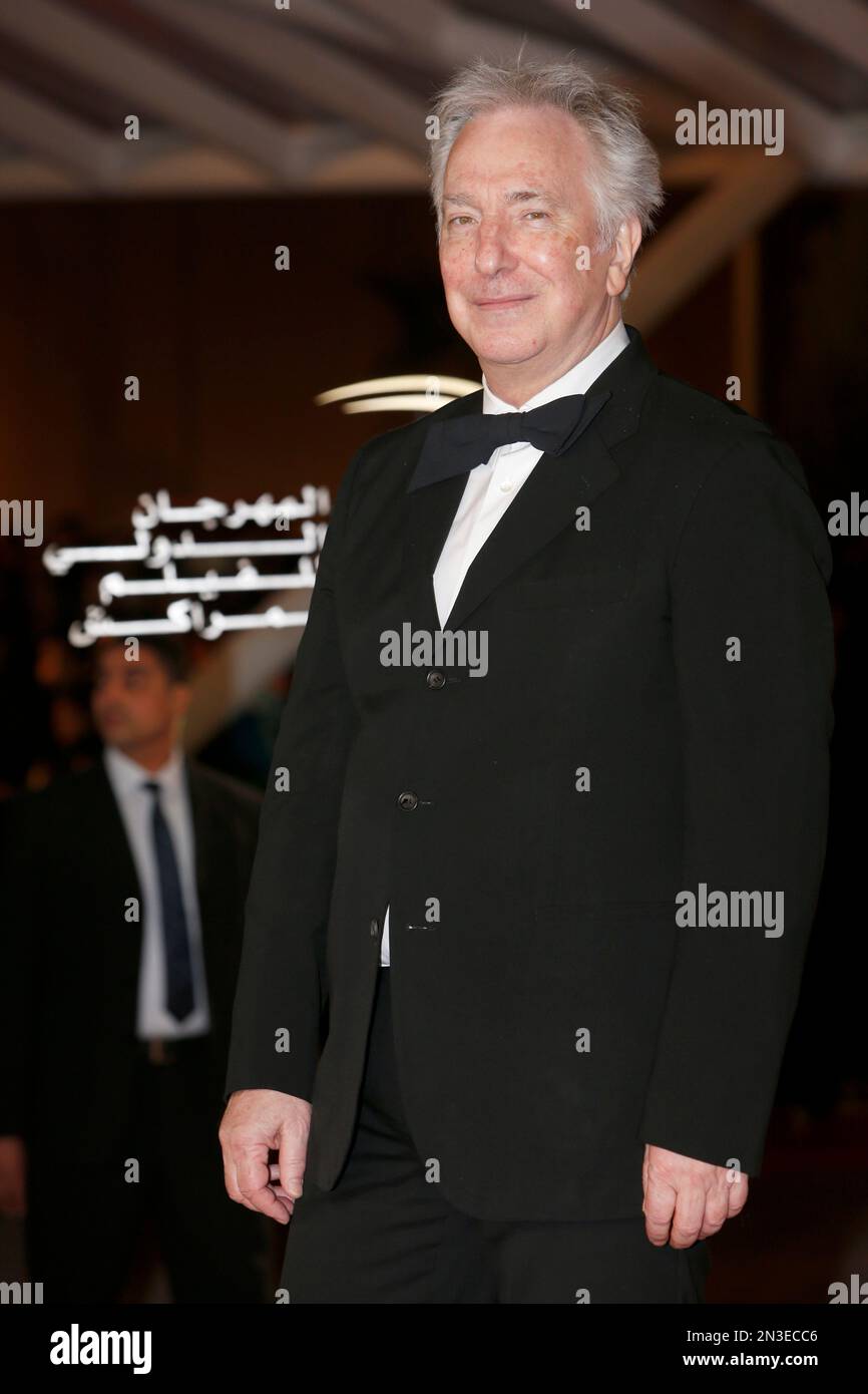 Jury member Alan Rickman arrives for a tribute to British actor Jeremy ...
