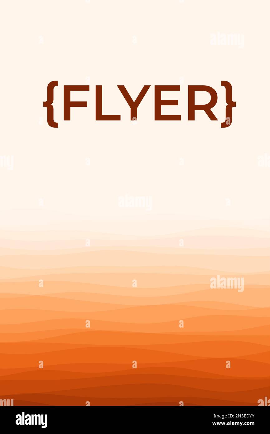 Cover page template. Page template with soft curves in orange colors ...