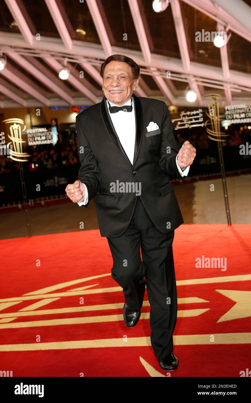 Egyptian actor Adel Imam arrives for a tribute to his lifetime career ...