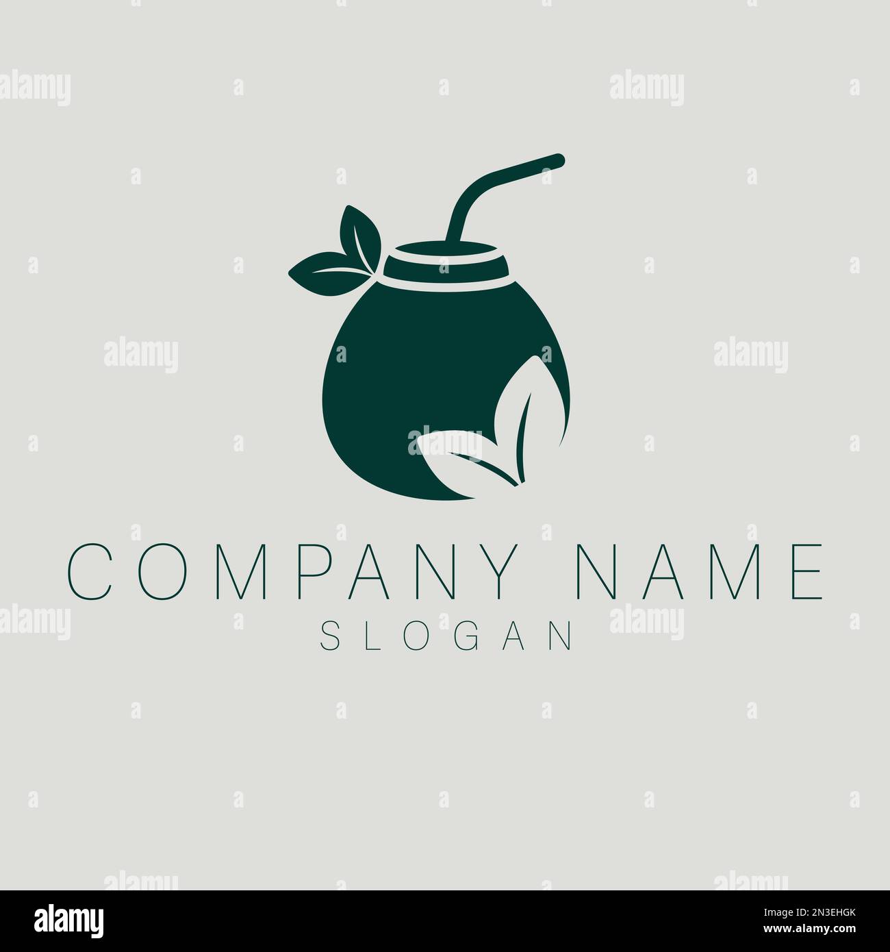 Matcha tea logo design template. Bowl with tea leaves logotype. Luxury ...