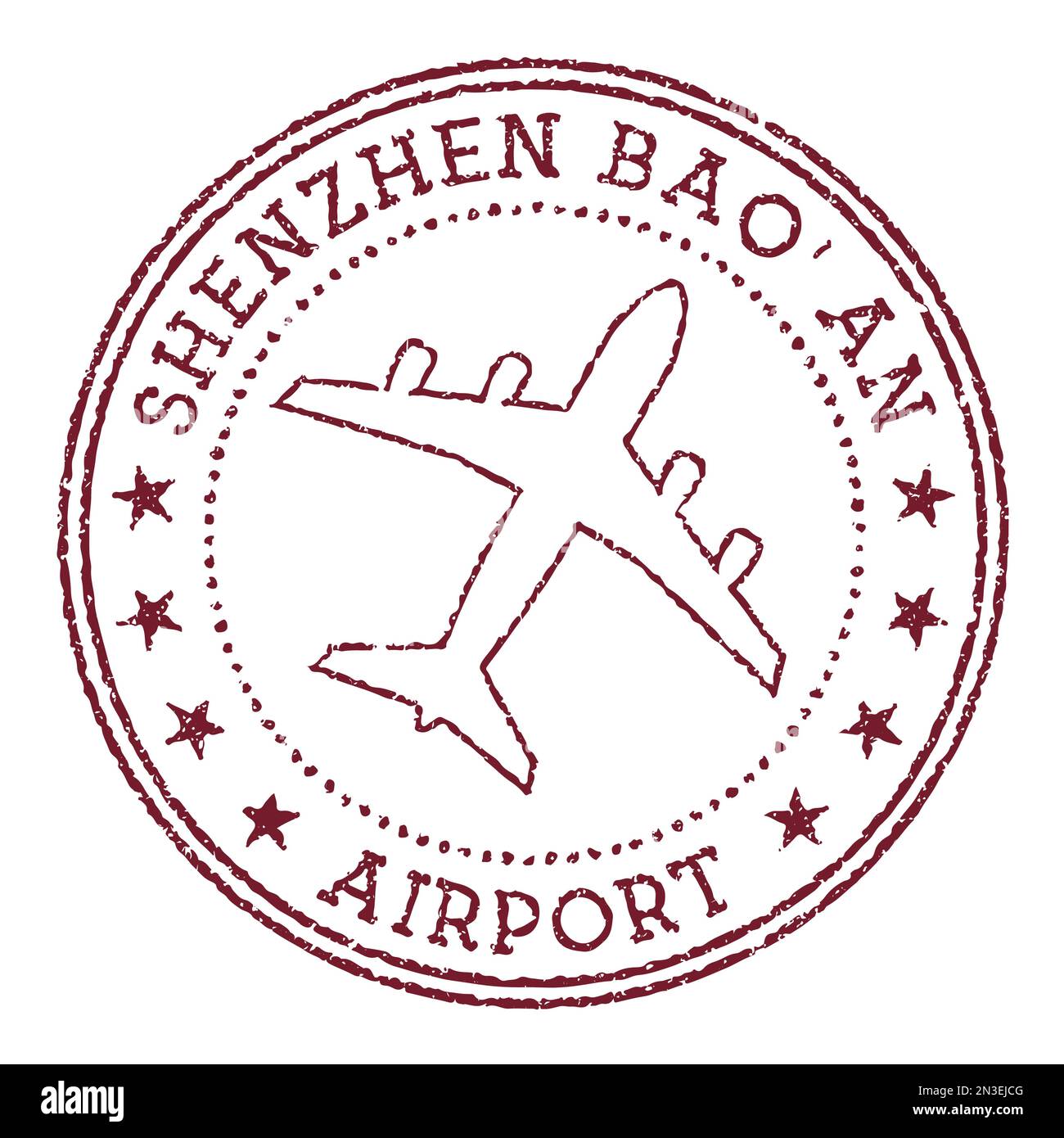 Shenzhen Bao'an Airport stamp. Airport of Shenzhen round logo. Vector ...