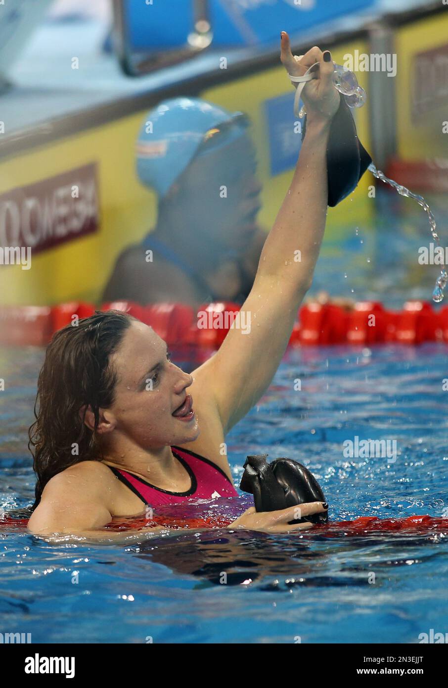 Katinka Hosszu of Hungary reacts after winning the Women's 200m ...