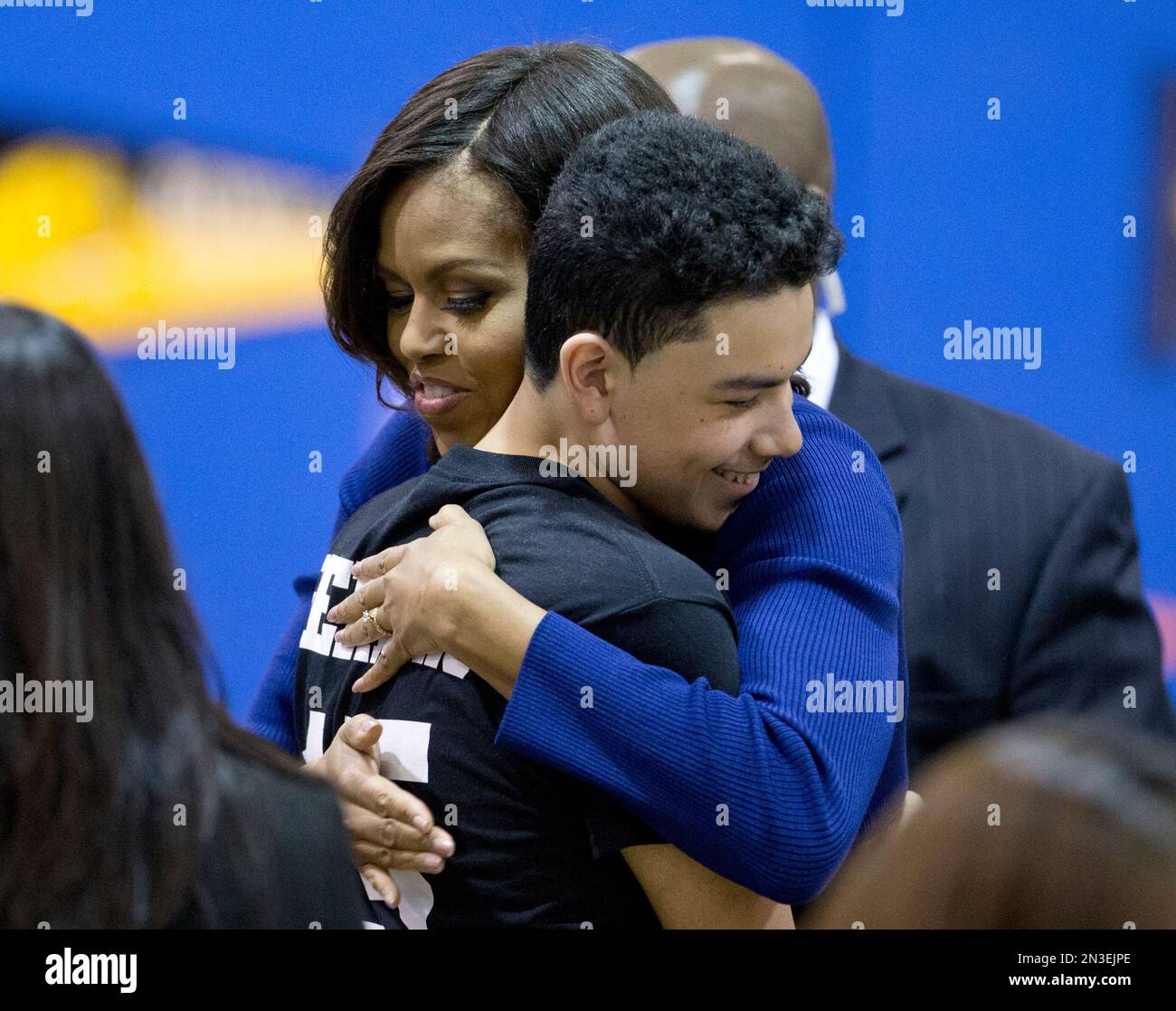 First lady Michelle Obama hugs a Capital City Public Charter School ...