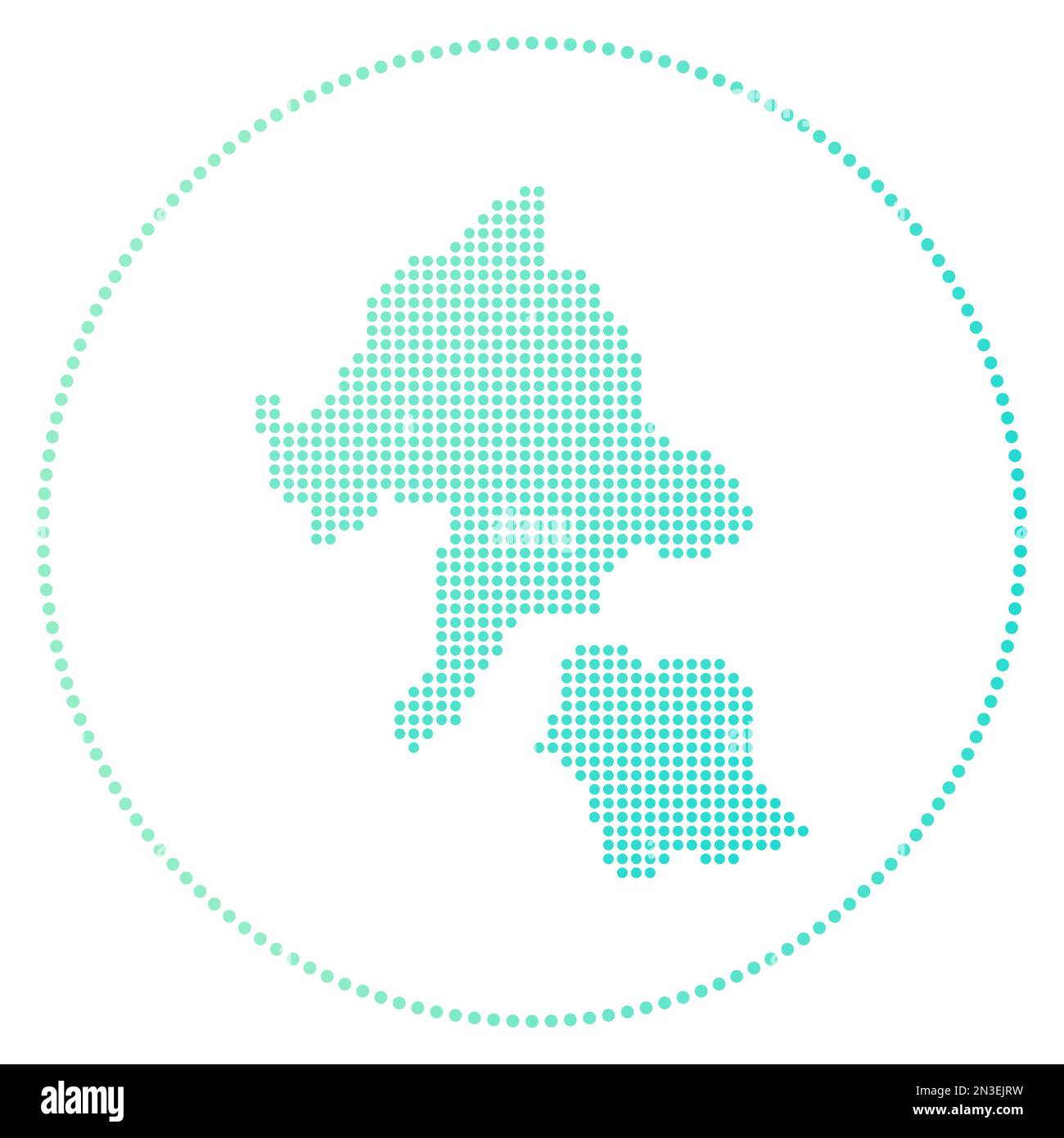 Aka Island digital badge. Dotted style map of Aka Island in circle ... Aka Island digital badge. Dotted style map of Aka Island in circle ...