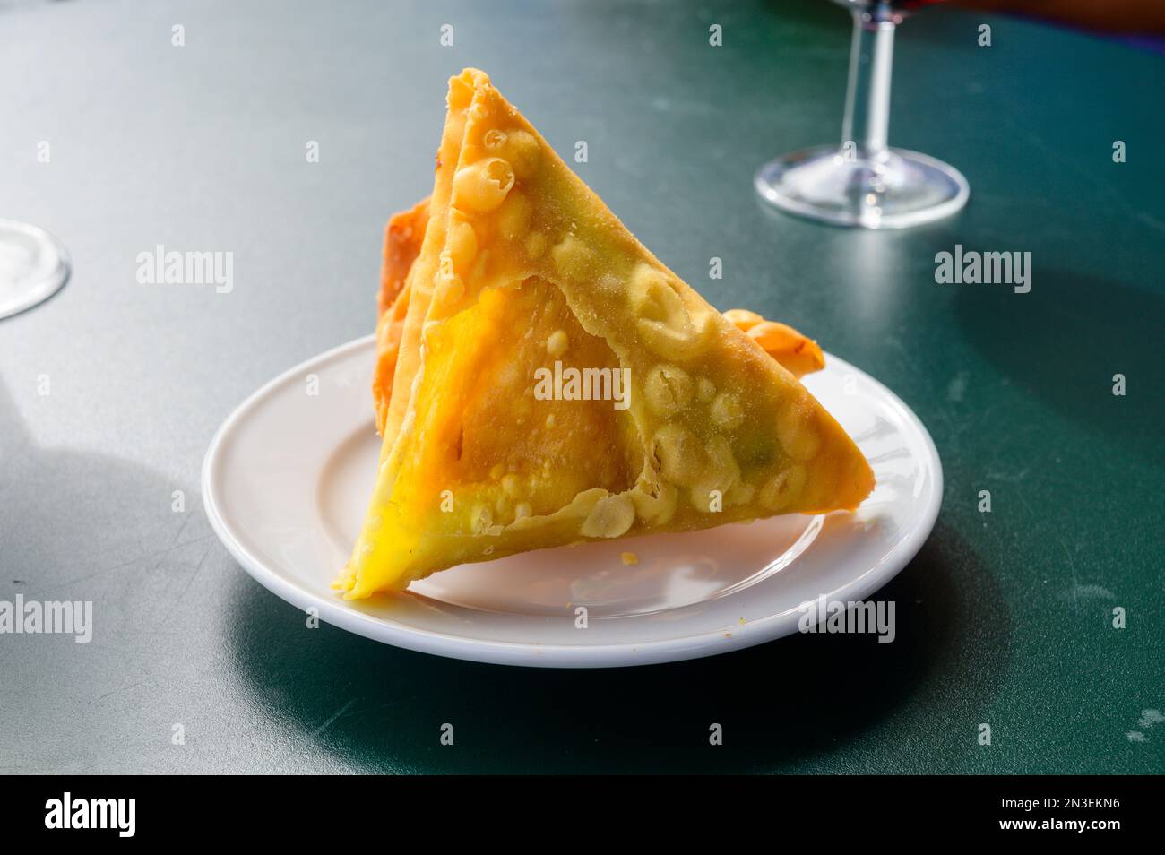 Traditional Middle East snack fried stuffed samosa pie with vegetables ...