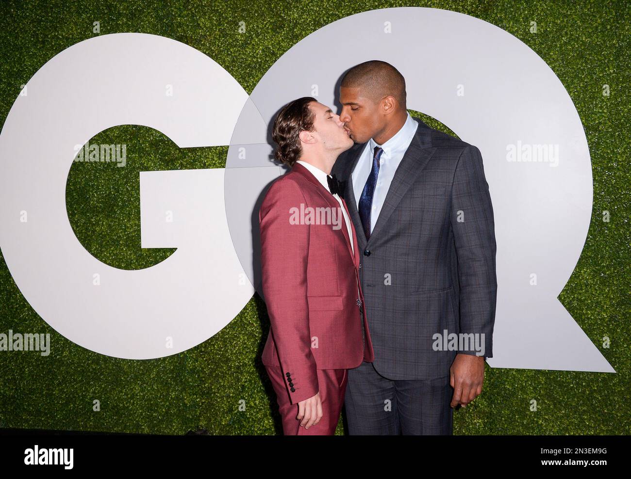 Honoree Michael Sam, right, and his boyfriend Vito Cammisano attend the ...