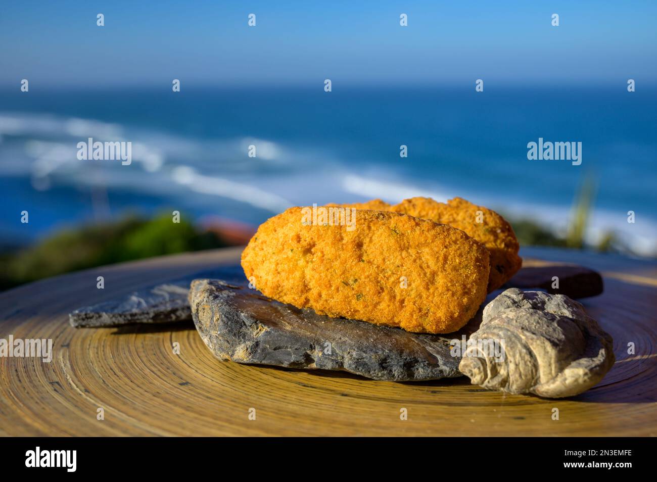 Codfish croquette pastais de bacalhau, traditional portuguese snack ...
