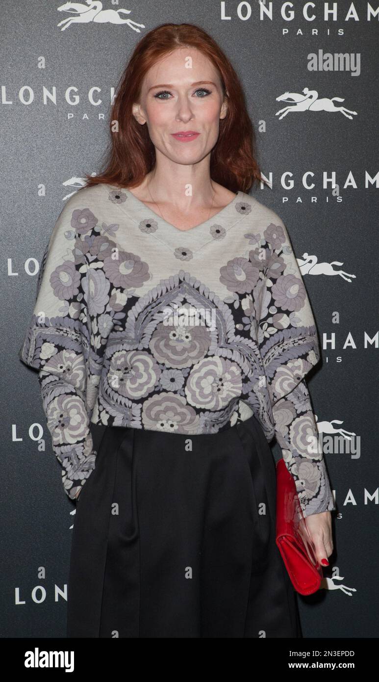 French Actress Audrey Fleurot poses at the opening of the Longchamp ...