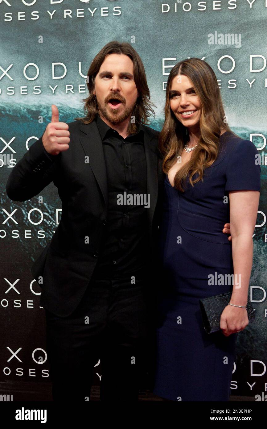 English actor Christian Bale and his wife Sibi Blazic pose for ...