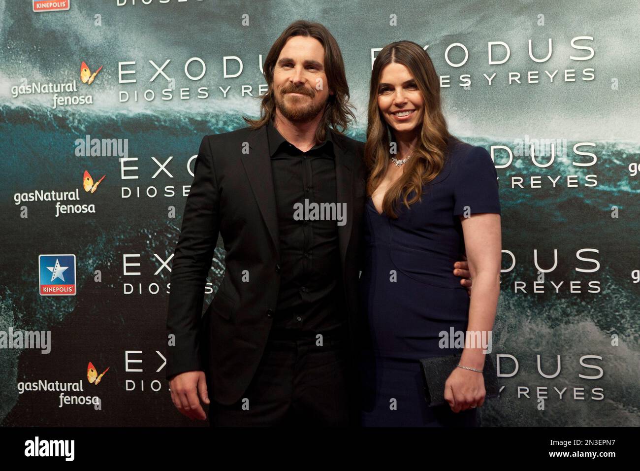 English actor Christian Bale and his wife Sibi Blazic pose for ...