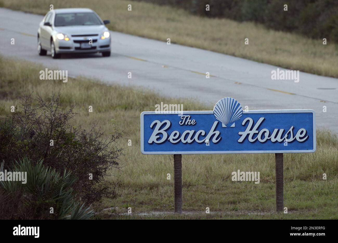 A sign for the NASA astronaut "Beach House" is shown Thursday, Dec. 4 ...