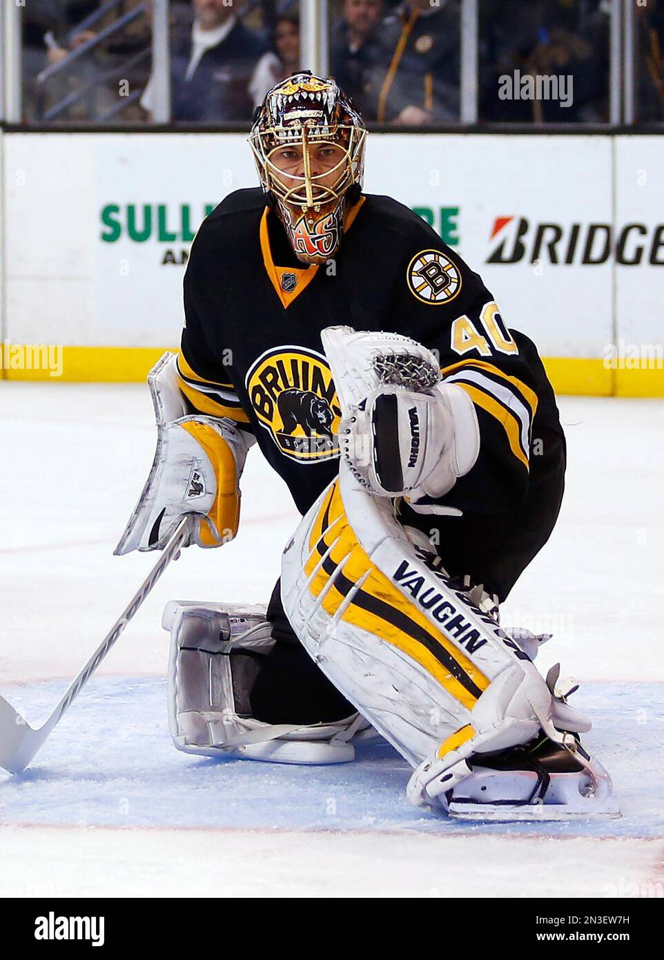 Boston Bruins goalie Tuukka Rask during the first period of an NHL ...
