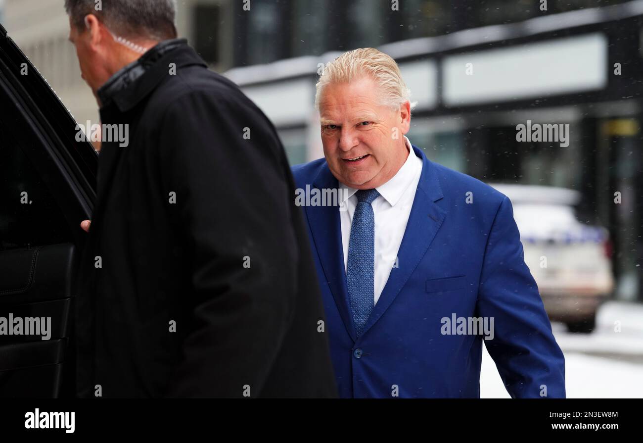 Ontario Premier Doug Ford leaves following a meeting on health care ...