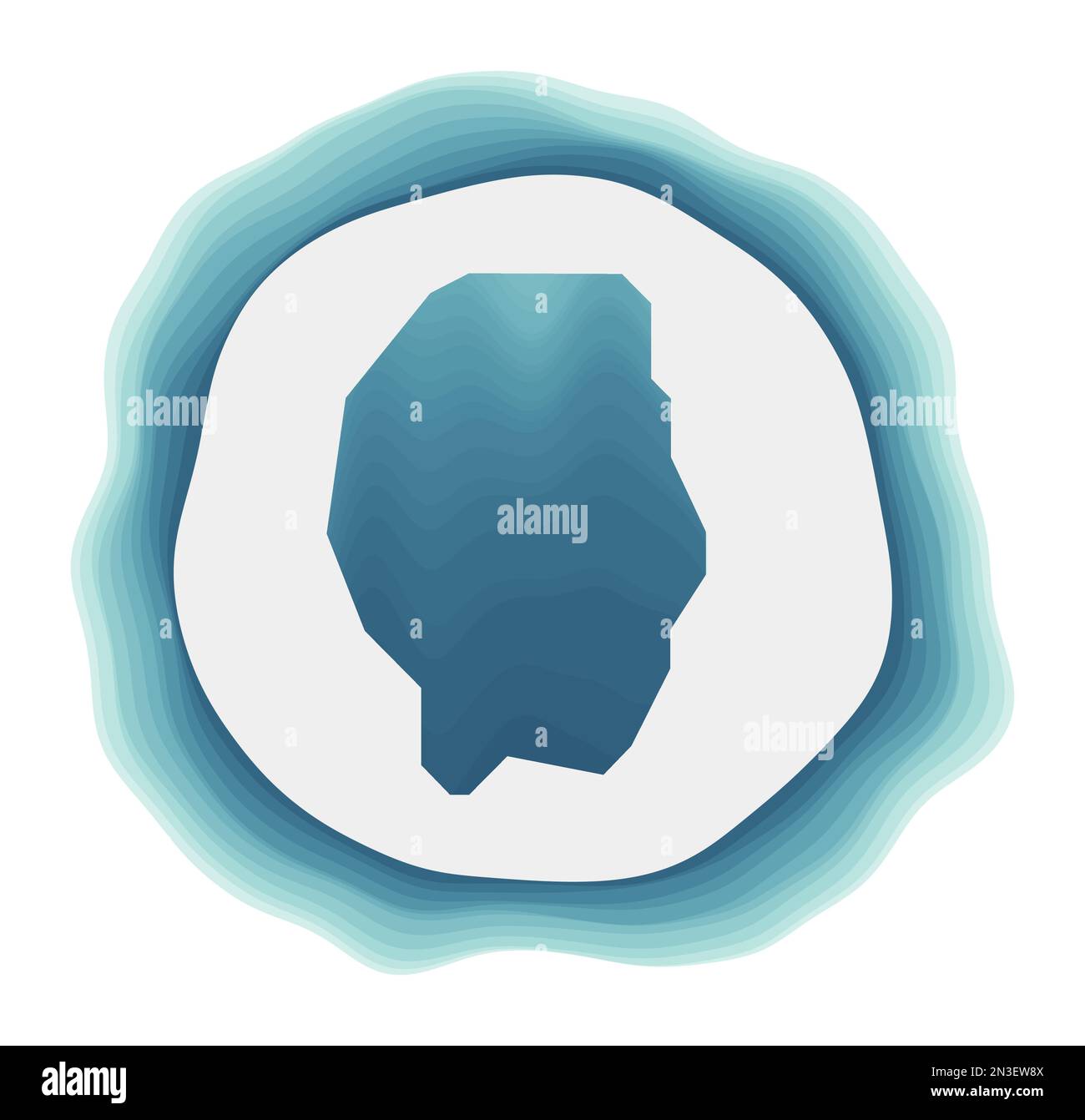 Gili Trawangan logo. Badge of the island. Layered circular sign around ...