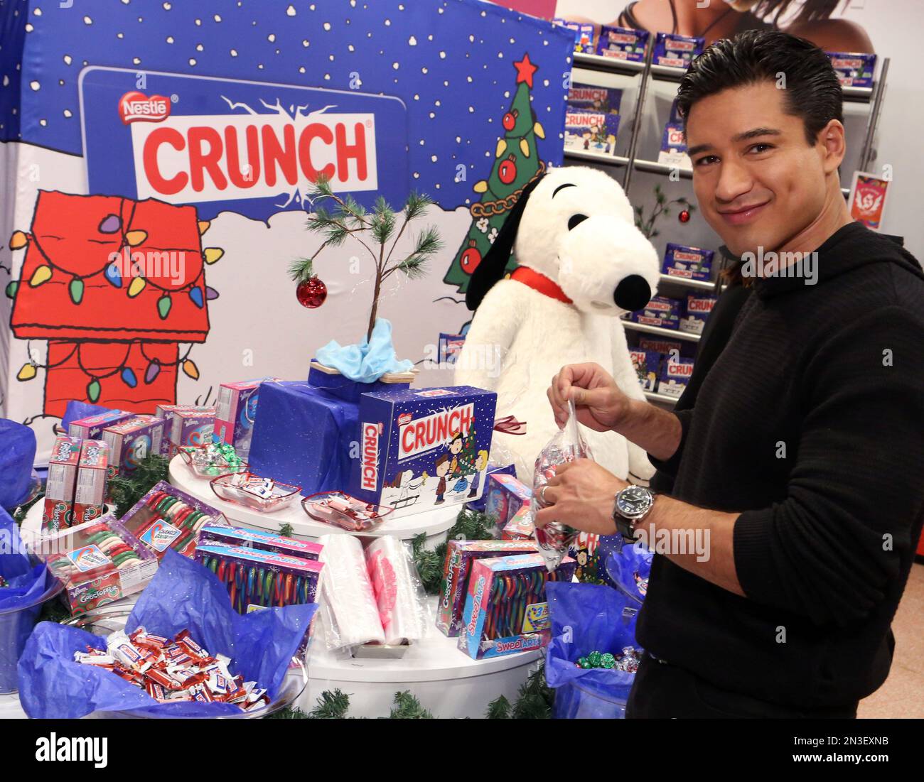 Mario Lopez and family celebrate with Snoopy for the launch of the new ...
